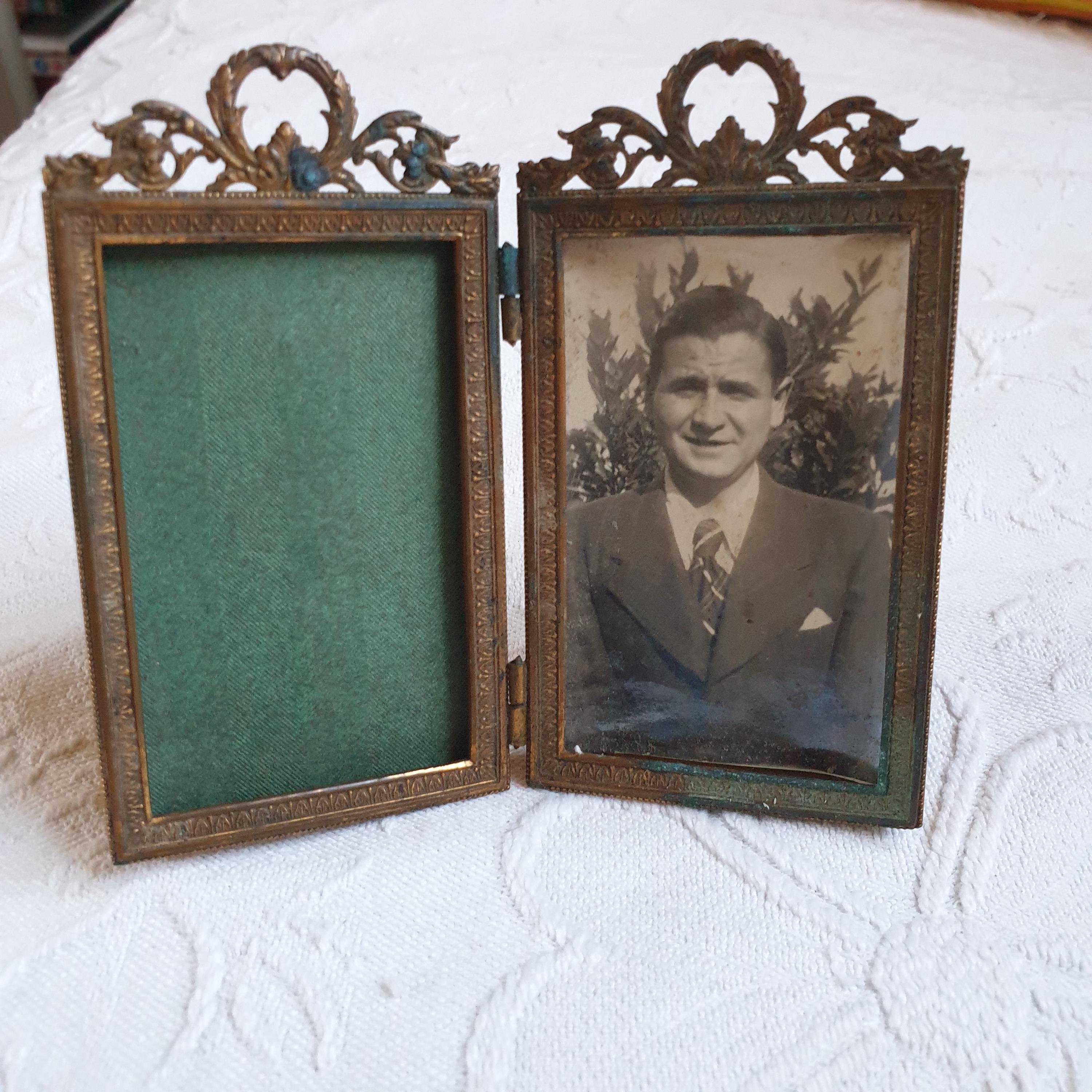 Antique French Brass Double Picture Frame With Bow Motif Ornate ...