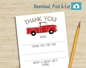 Red Truck Thank You | Etsy