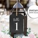 Table Number Tags Wedding, Printable Wedding Table Numbers, Wedding ...