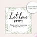 Plant Favor Tags, Let Love Grow Tags, Let Love Grow Tag Template ...