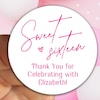 Personalized Sweet 16 Birthday Sticker, Thank You Birthday Favor ...