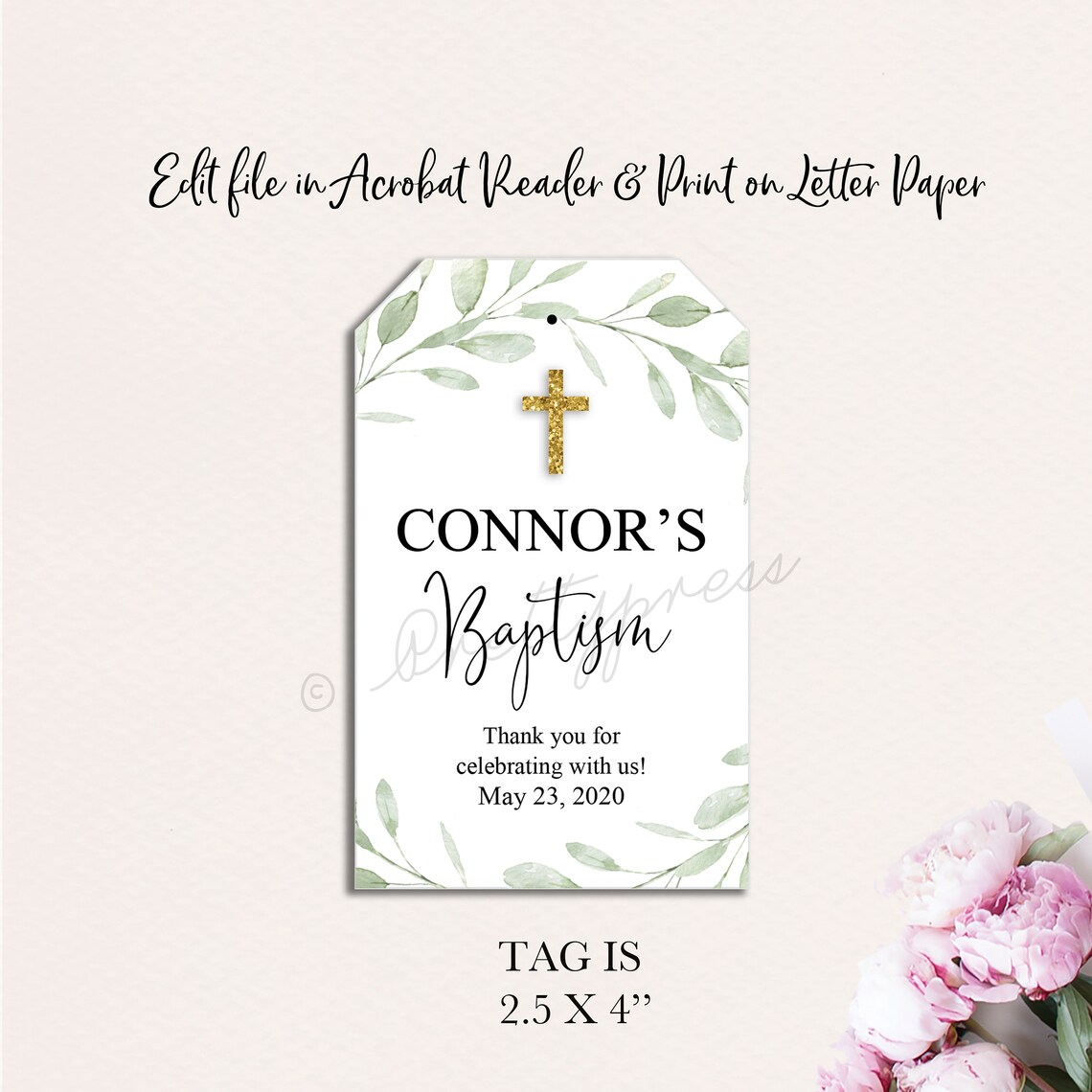 Baptism Favor Tags Boy Boy Baptism Tags Printable Baptism - Etsy