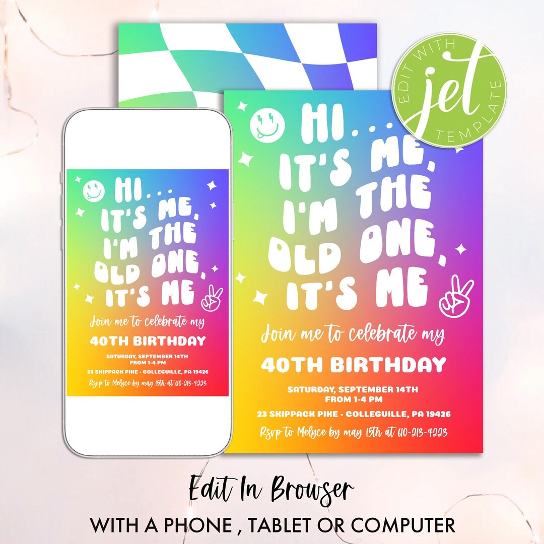 Funny Birthday Party Invitations, Retro Adult Birthday Party Invite ...