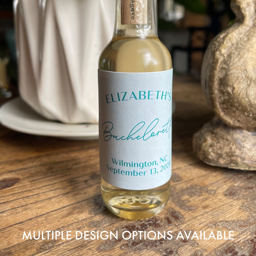 Mini Booze Bottle Label, Personalized Bachelorette Mini Booze Bottle ...