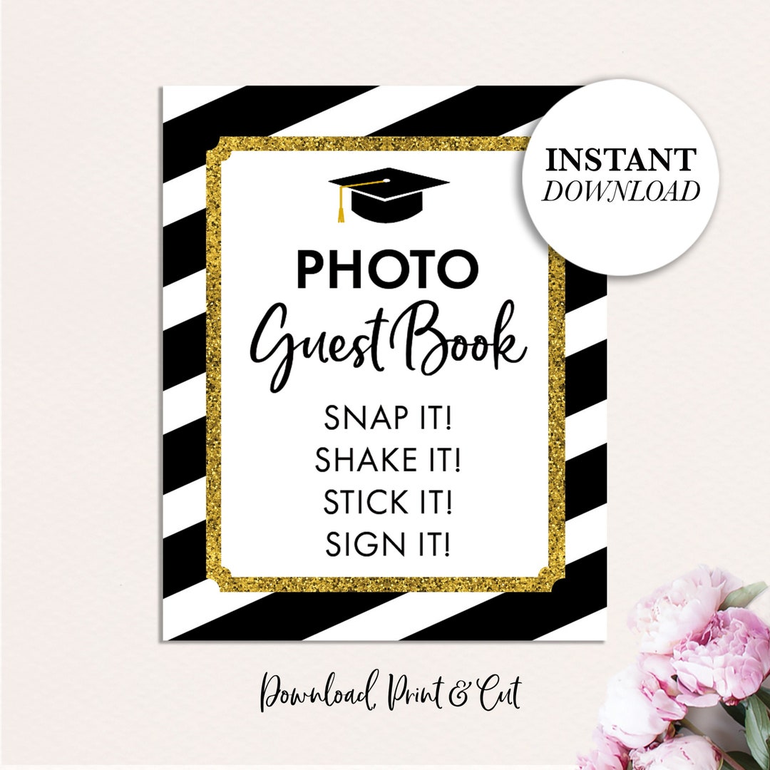 Graduation Photo Guest Book SIGN, Graduation Guest Book Sign, Printable ...