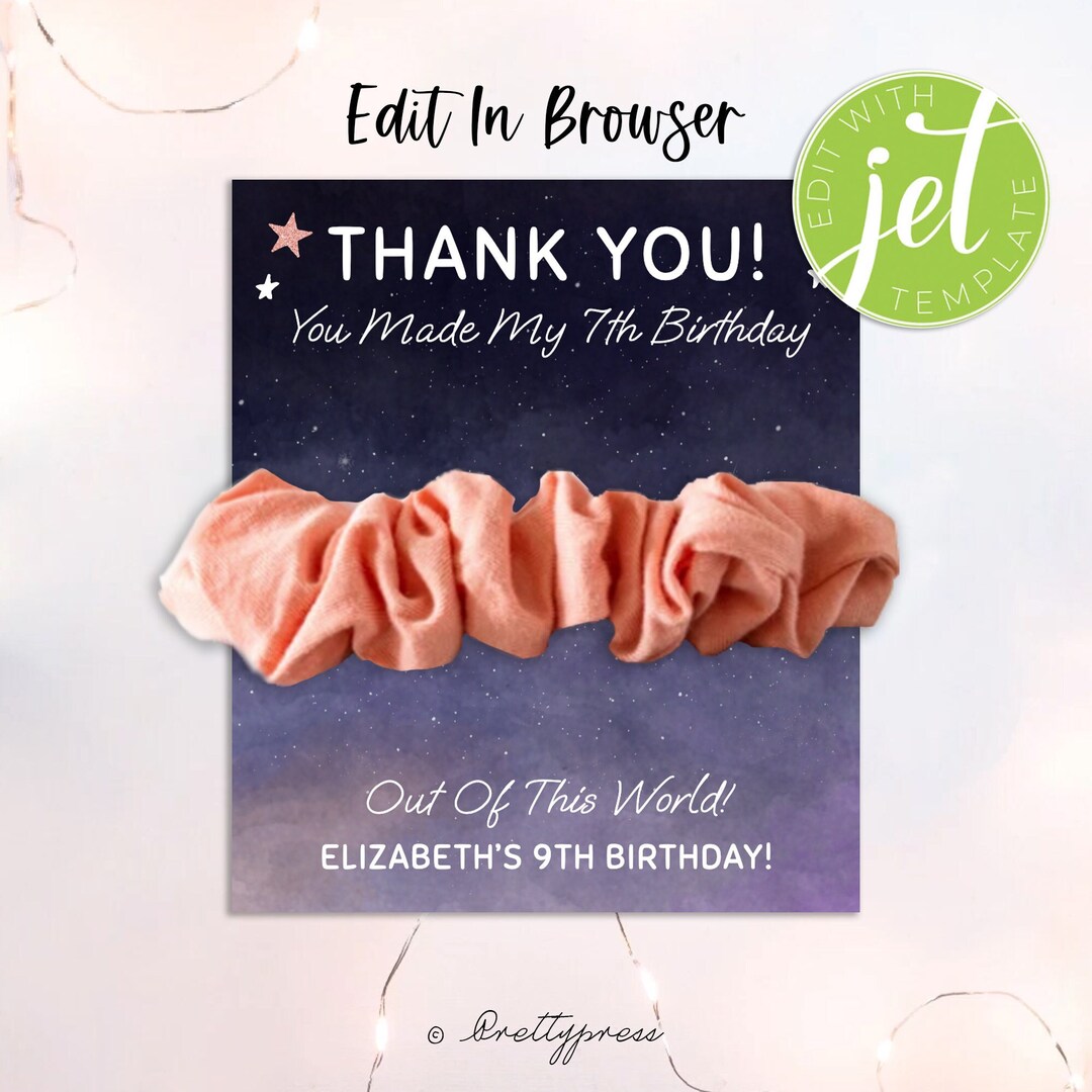 Galaxy Scrunchie Card, Outer Space Birthday Favor (digital Download) - Etsy