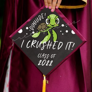 I Crushed It Printable Grad Cap Topper DIY Graduation Cap - Etsy