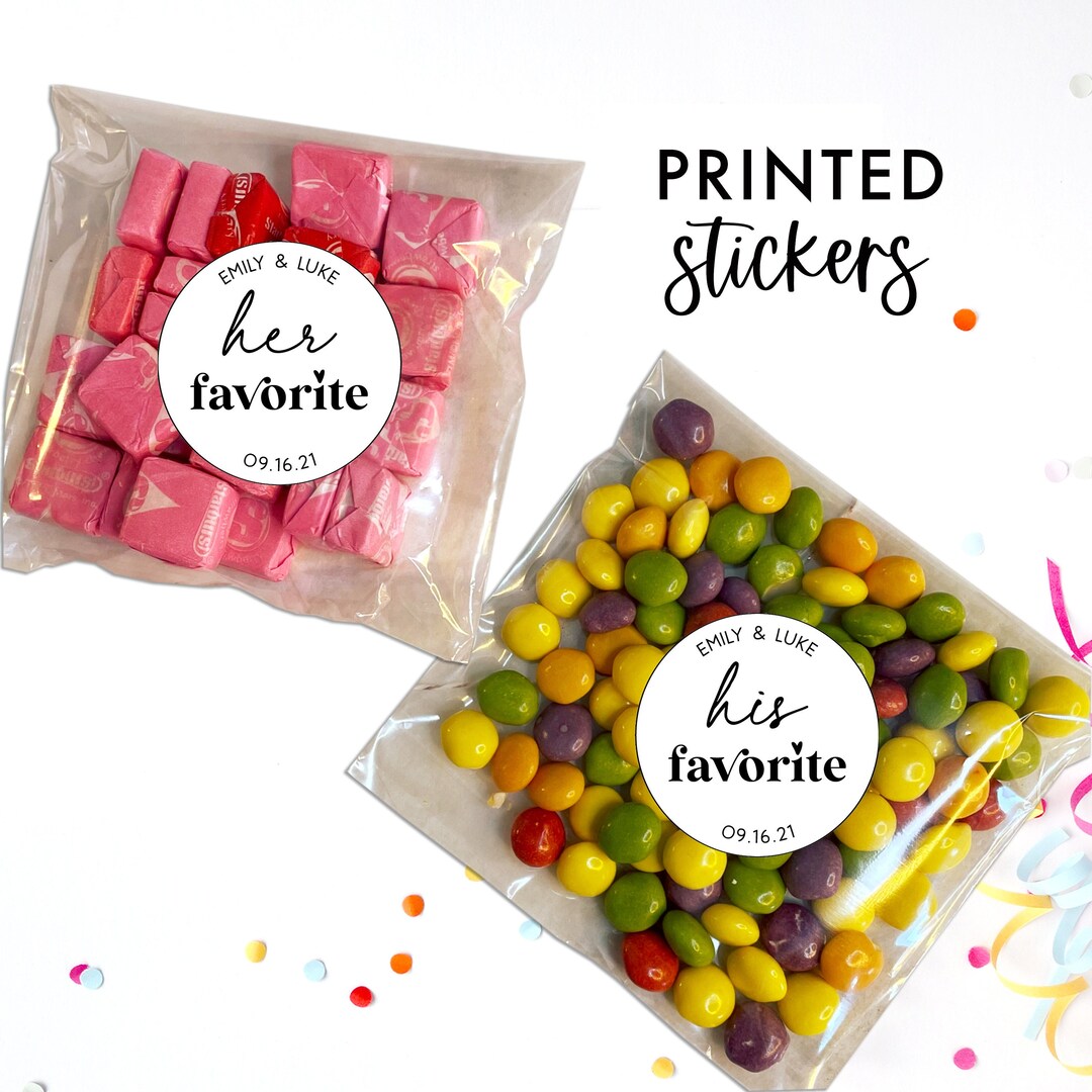 His and Her Favorite Stickers, Personalized His and Her Favorite Labels ...