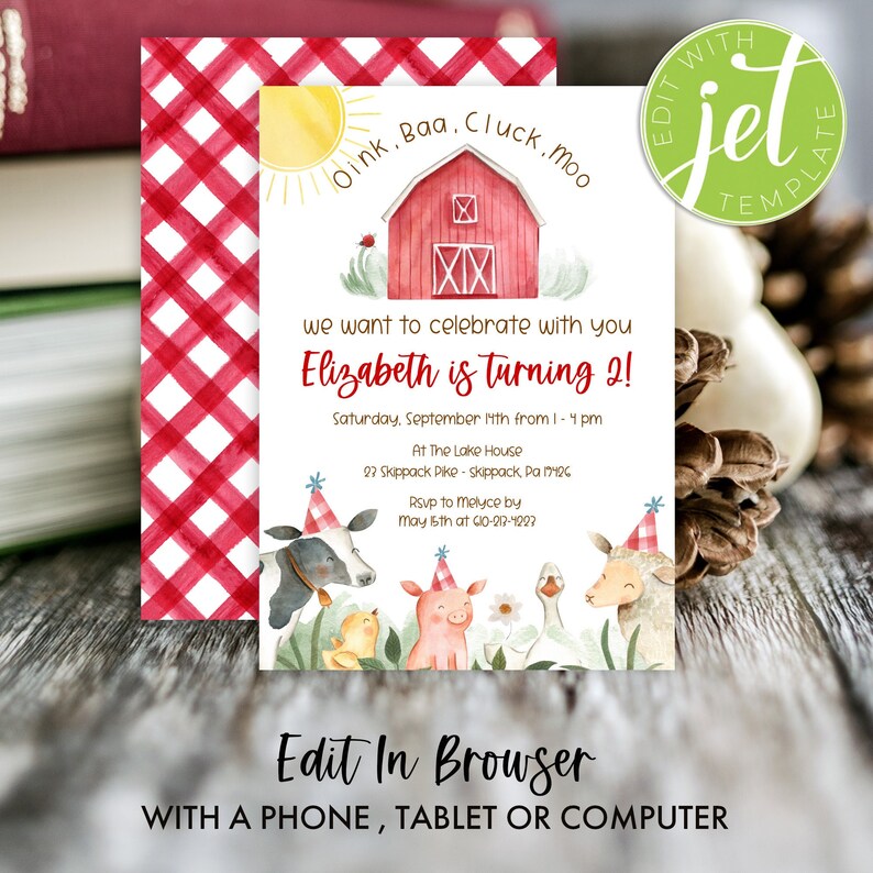 Farm Birthday Invitation Farm Birthday Invitation Digital - Etsy