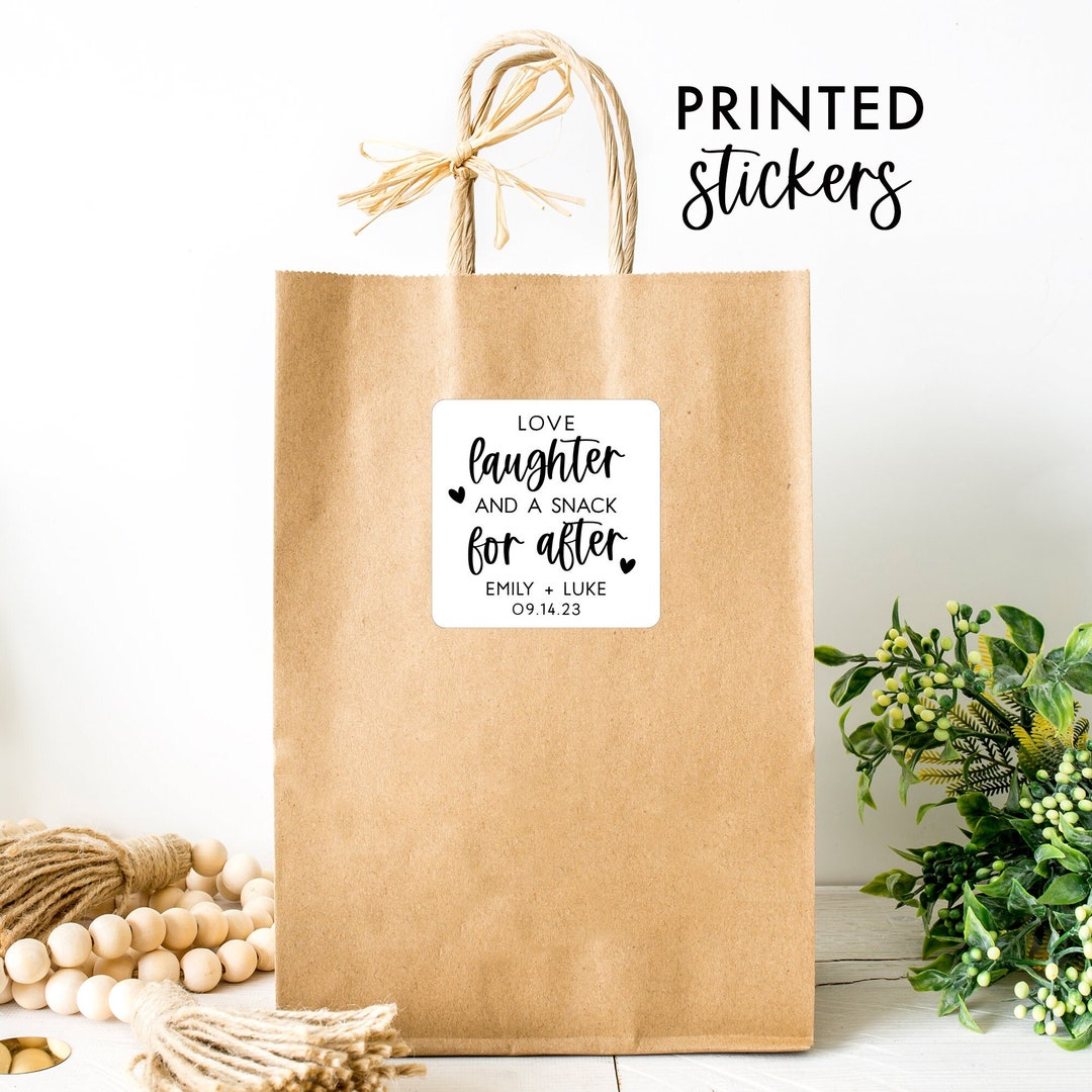 Love Laughter and a Snack for After Sticker, Wedding Midnight Snack ...