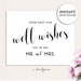 Well Wishes Sign, Well Wishes for Bride and Groom, Printable Well ...