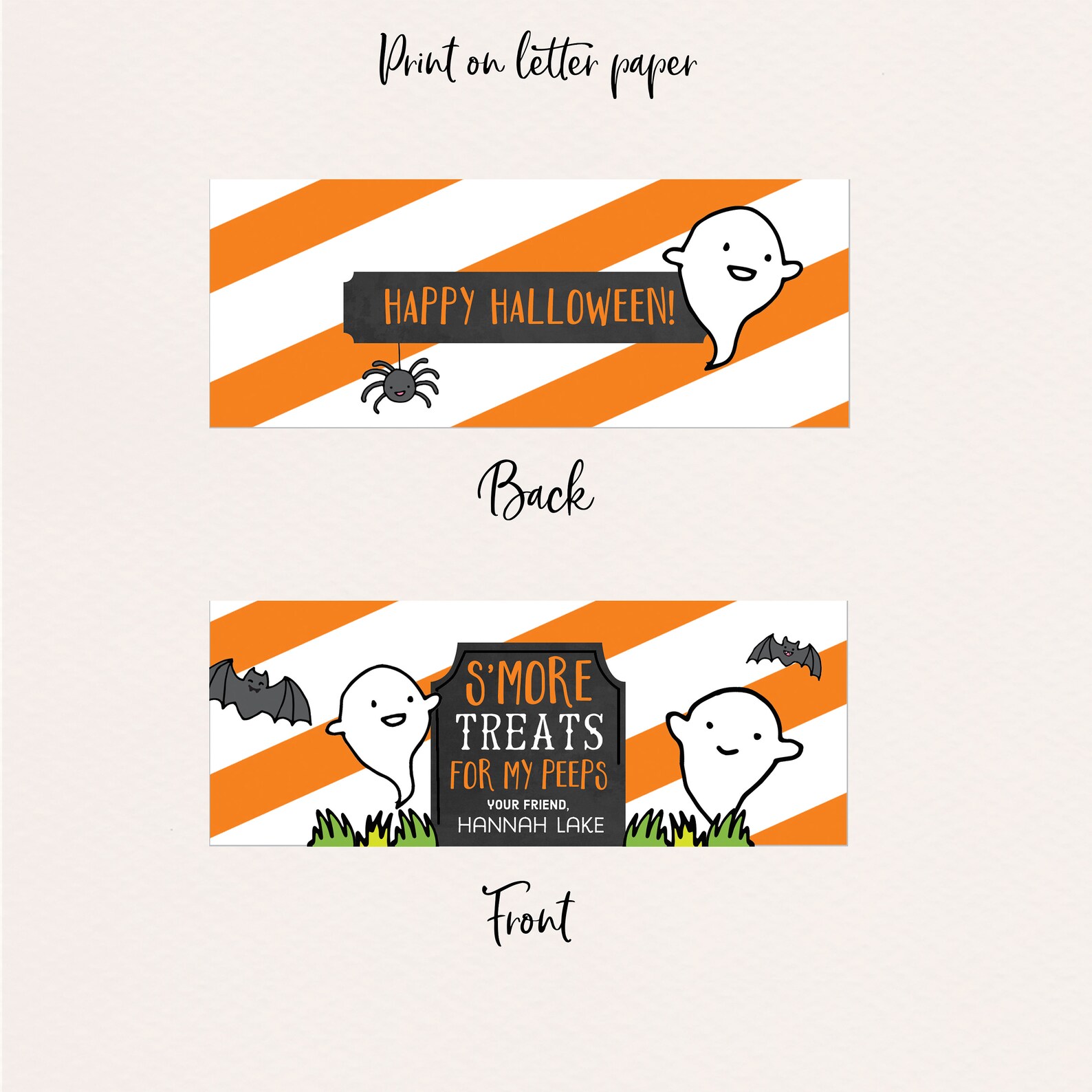 Halloween Treat Toppers, Editable Treat Bag Toppers, Smores Tags, S ...