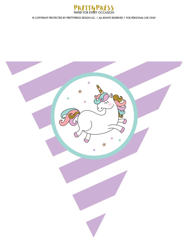 Unicorn Party Banner Printable Party Banner Girls Unicorn | Etsy