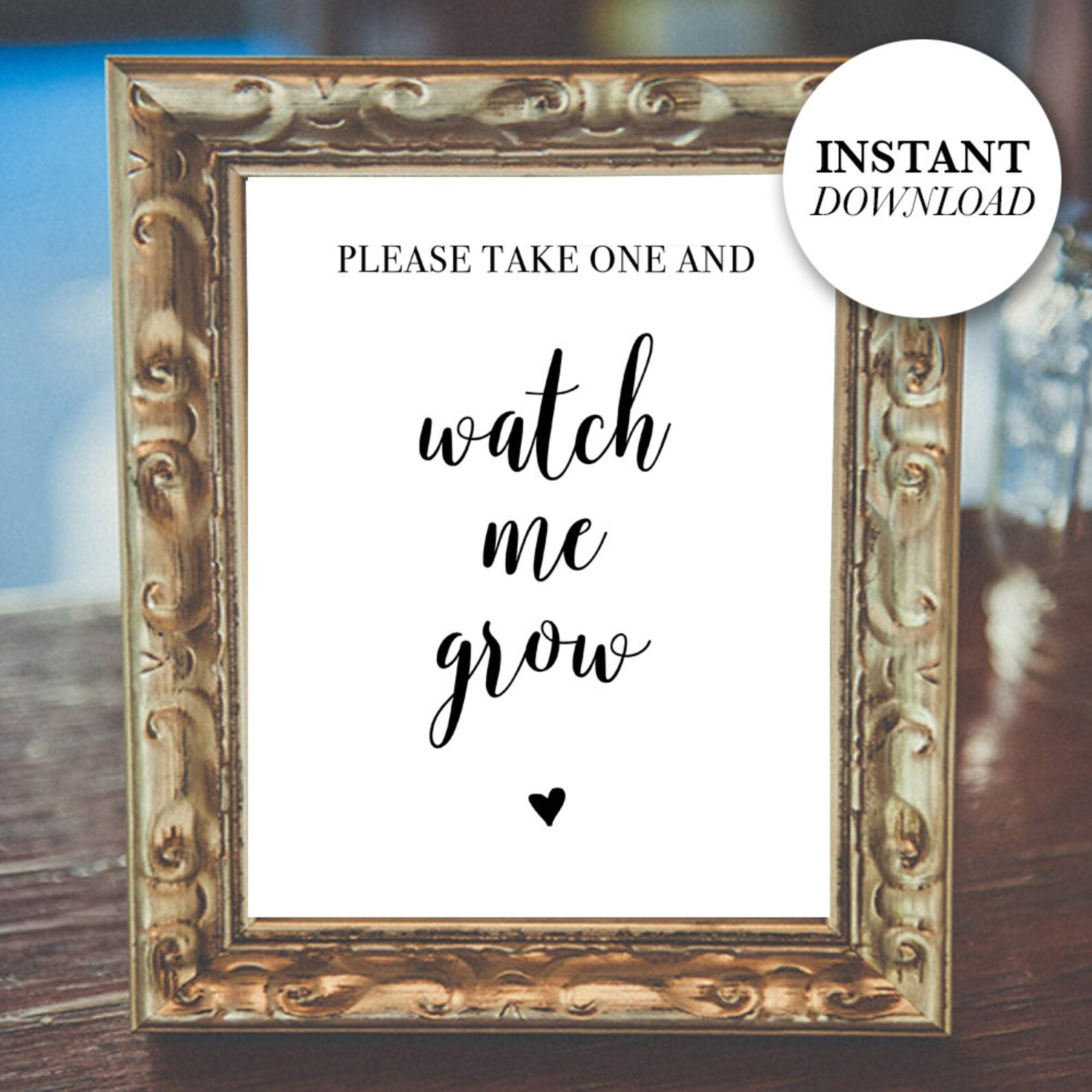 Please Take One and Watch Me Grow, Baby Shower Printable Sign, Instant ...