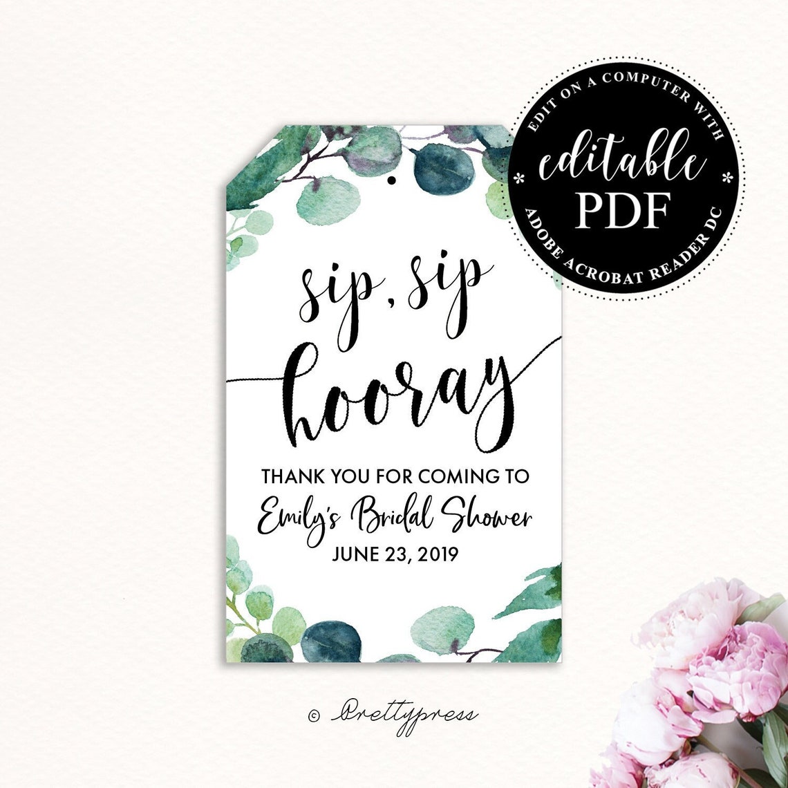 Sip Sip Hooray Tags Wedding Favor Tag Wine Favor Tags | Etsy