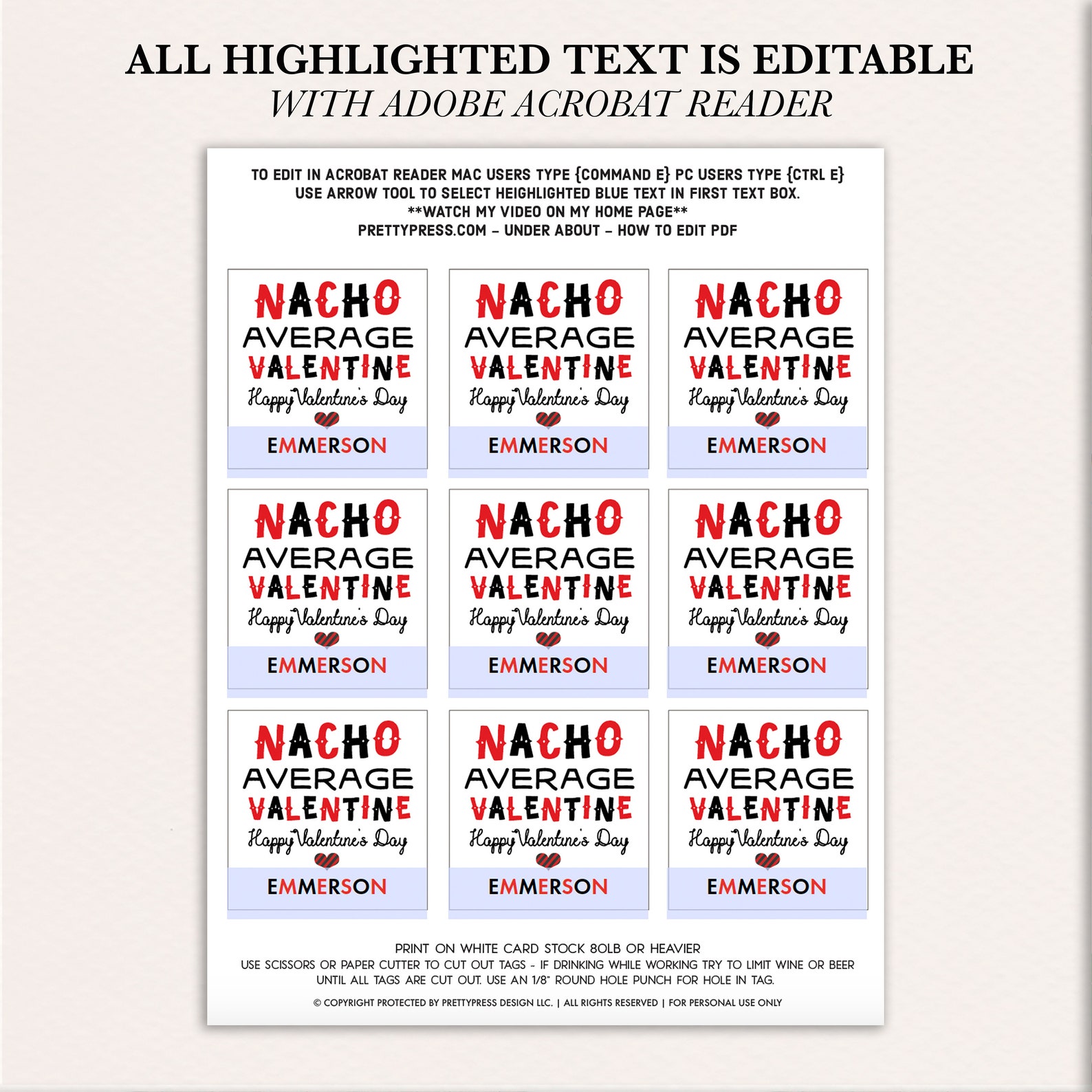 Printable Valentine Cards for Kids Chip Bag Valentine Tags - Etsy