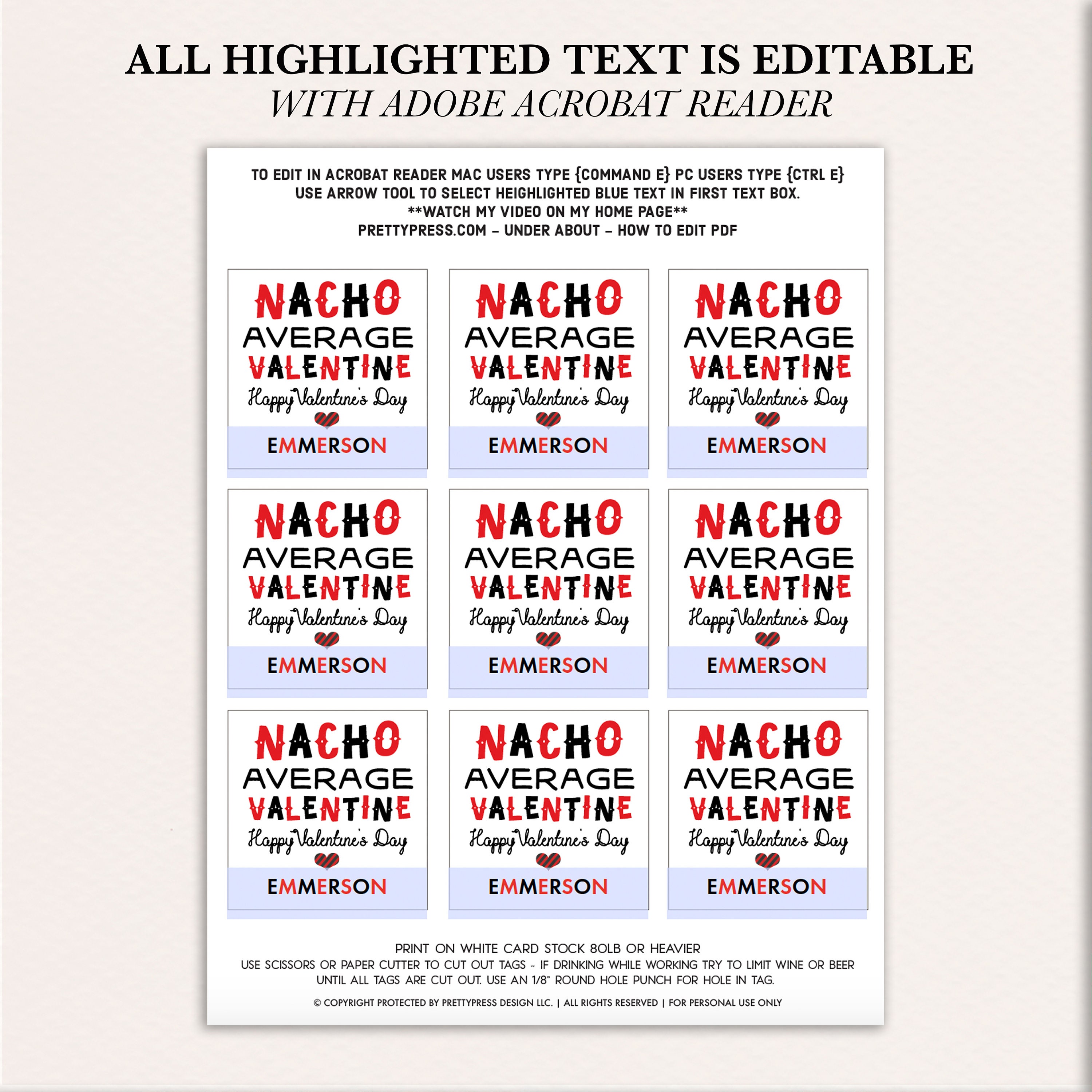 Printable Valentine Cards for Kids Chip Bag Valentine Tags - Etsy