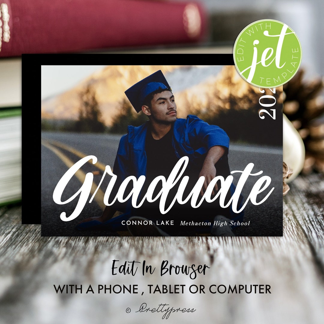 Printable Graduation Invitations, Graduation Party Invitation, Modern ...