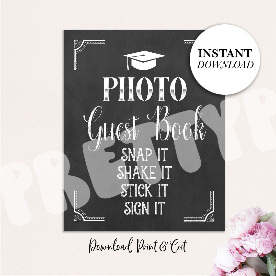 Graduation Photo Guest Book, Graduation Guest Book Sign, Printable ...
