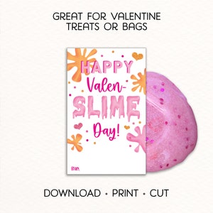 Slime Valentine, Printable Slime Valentine Card or Tag, Printable ...