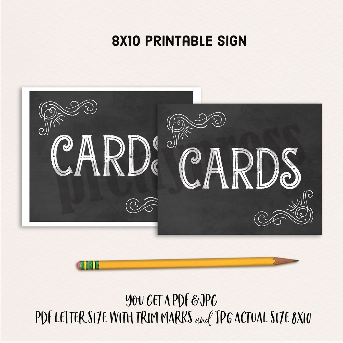 Cards Sign Printable Chalkboard Graduation Sign Wedding - Etsy