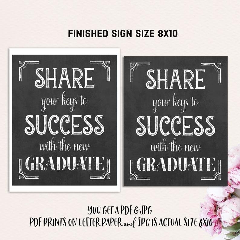 Keys to Success Graduation Party Decor Keys to Success Sign - Etsy