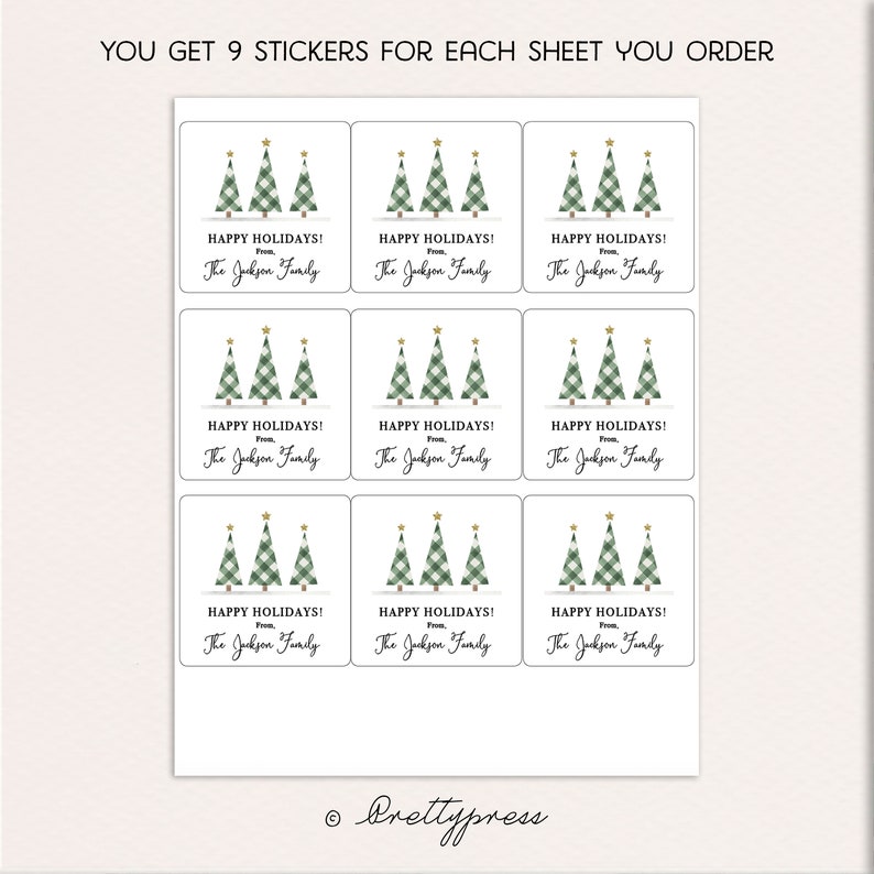 HOLIDAY GIFT STICKERS, Gift Tags, Christmas Stickers, Personalized ...