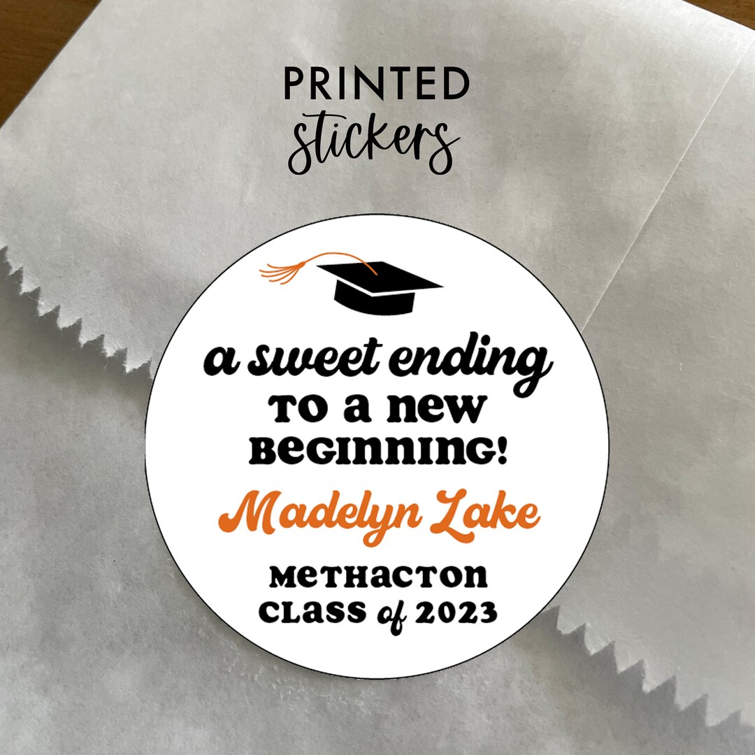 Personalized Graduation Stickers A Sweet Ending Sticker - Etsy