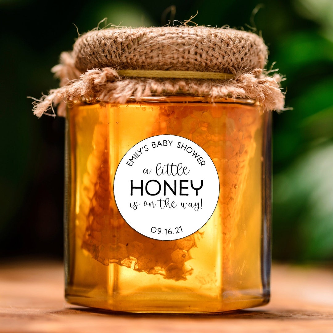 Honey Labels, Baby Shower Honey Stickers, A Little Honey is on the Way ...