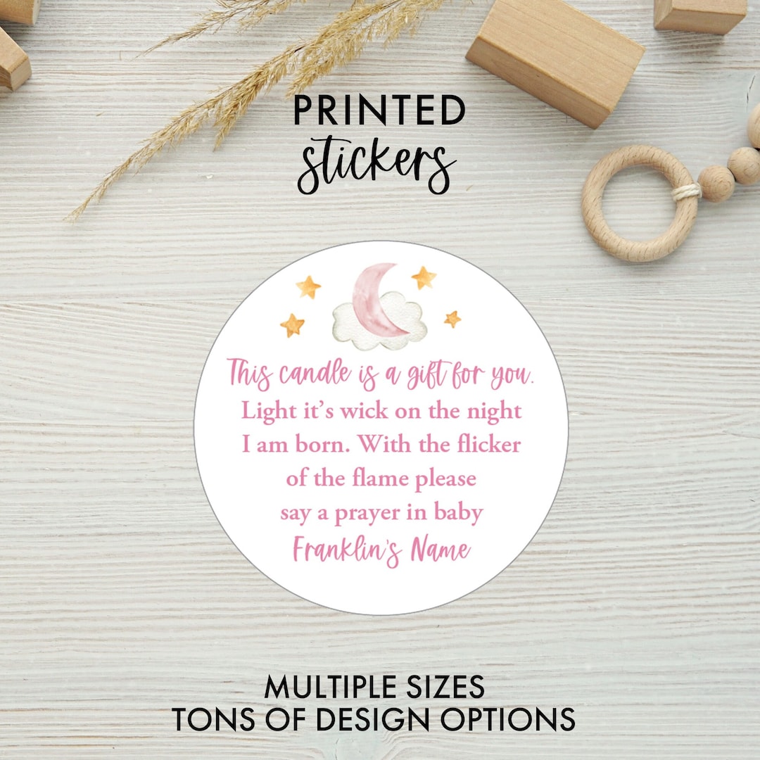 Baby Shower Candle Stickers, Baby Shower Favor Labels, Greenery ...