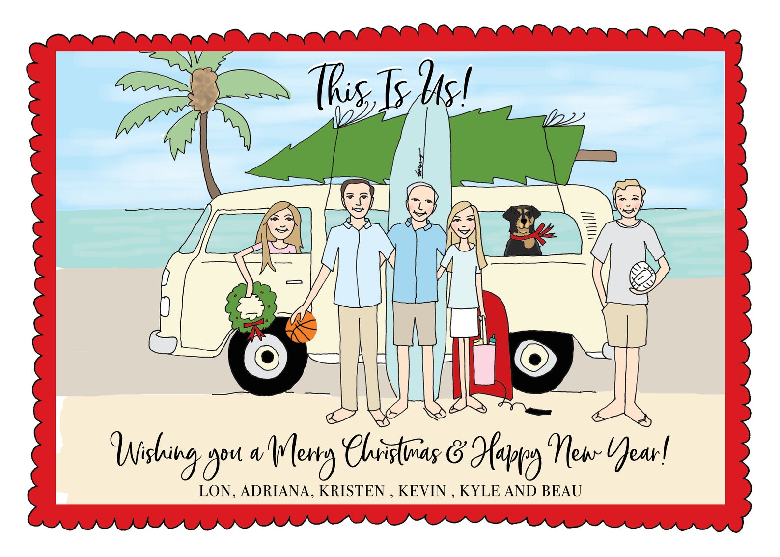 Printable Custom Illustrated Holiday Cards Custom Illustrated - Etsy