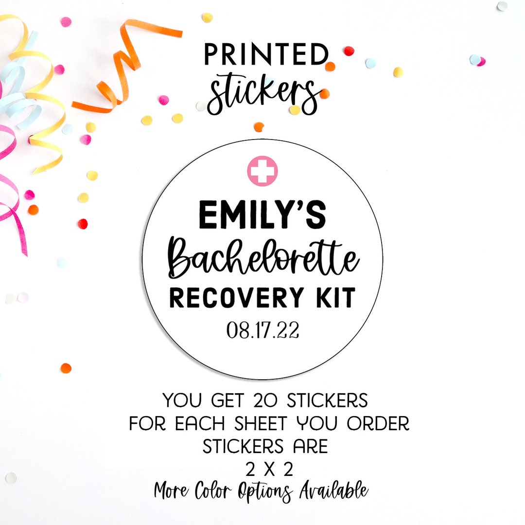 Bachelorette Recovery Kit Custom Recovery Kit Stickers Party - Etsy
