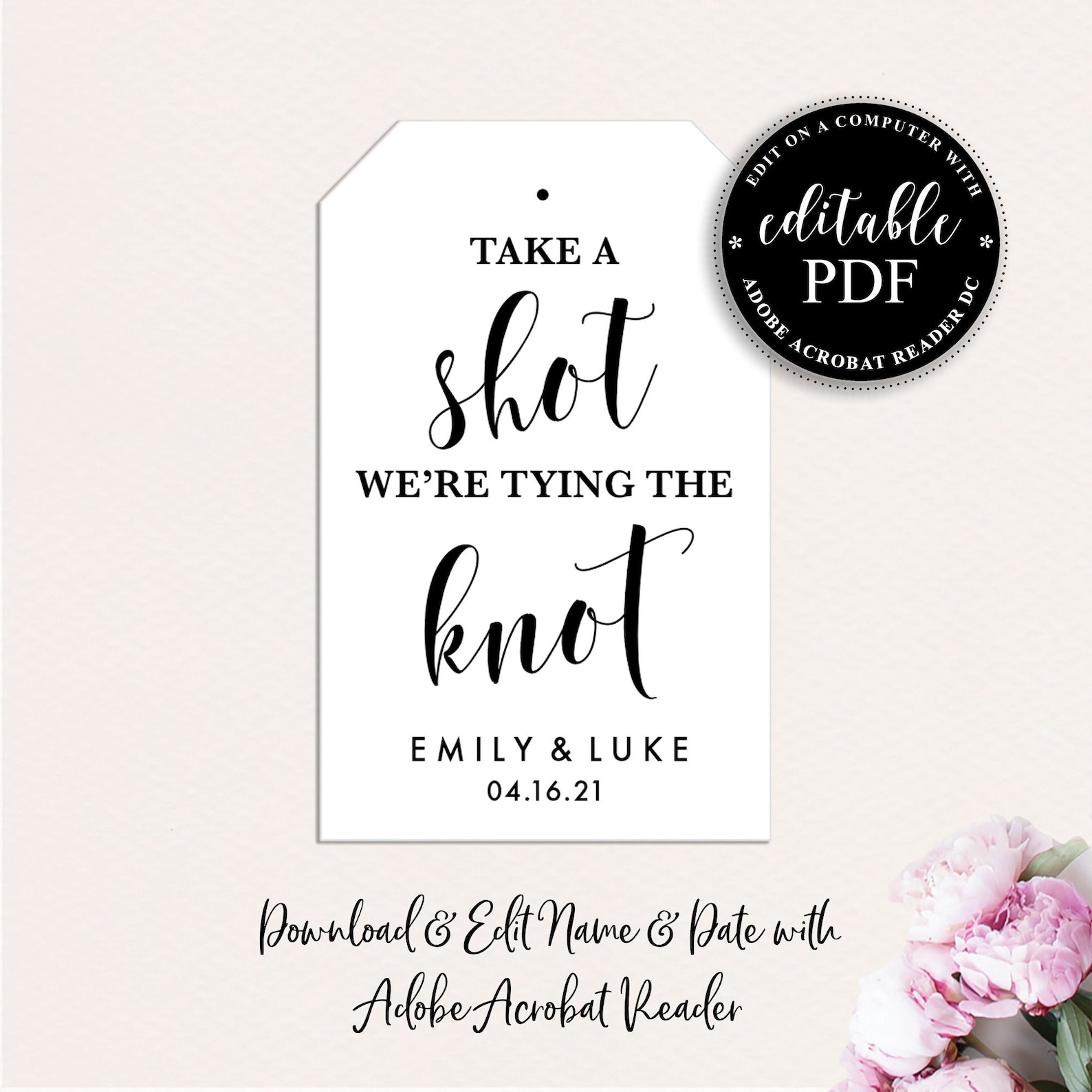 Mini Alcohol Bottle Labels Take A Shot We're Tying the - Etsy