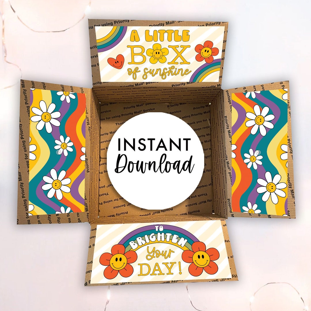 Care Package Printable, Box of Sunshine Care Package Instant Download ...