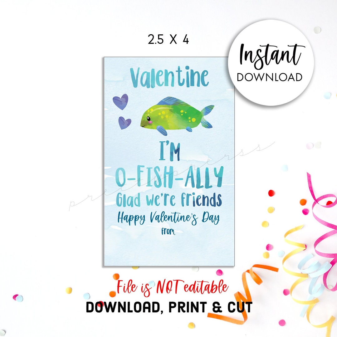 Fish Valentine's Day Printable Tag, Swedish Valentine, Gold Fish ...