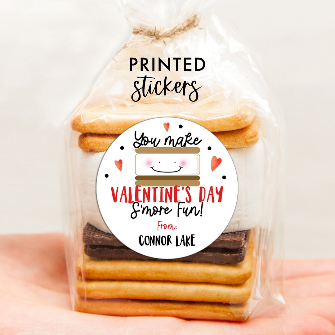 Smore Valentine Label, Custom Label, Valentine Smores, Valentine's Day ...