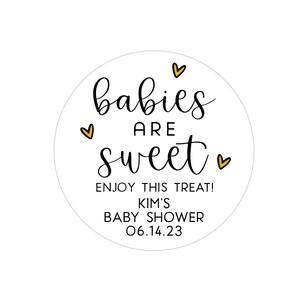 Babies Are Sweet, Baby Shower Favor Stickers, Baby Girl, Boy or Gender ...