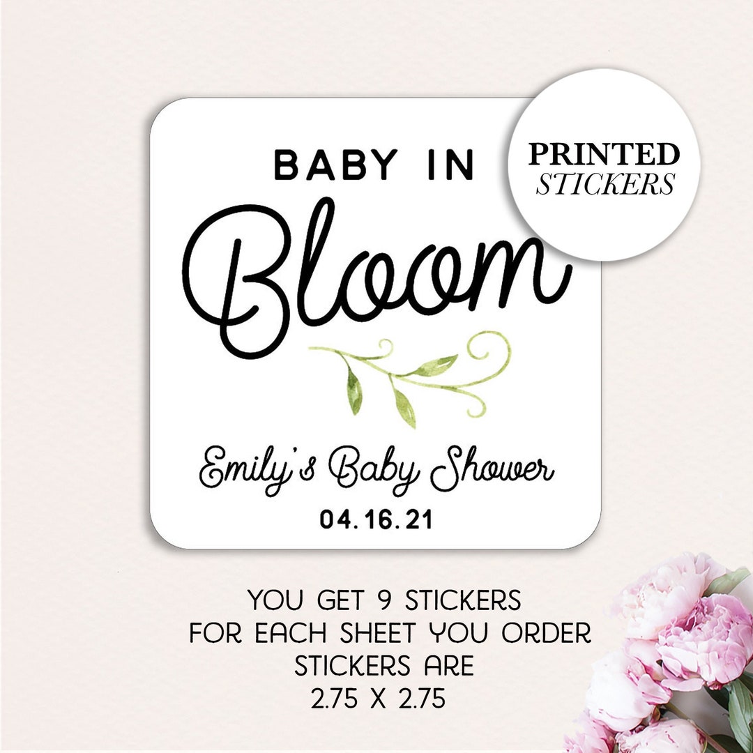 Baby in Bloom Stickers, Seed Packet Baby Shower Favors, Seed Packet ...