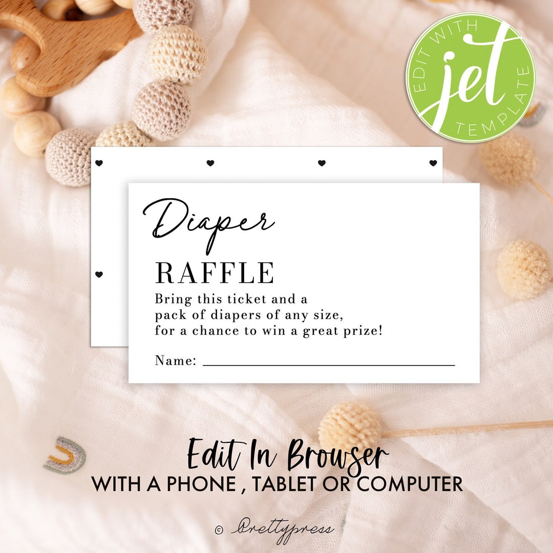 Diaper Raffel Tickets Printable, Printable Diaper Raffle Cards ...