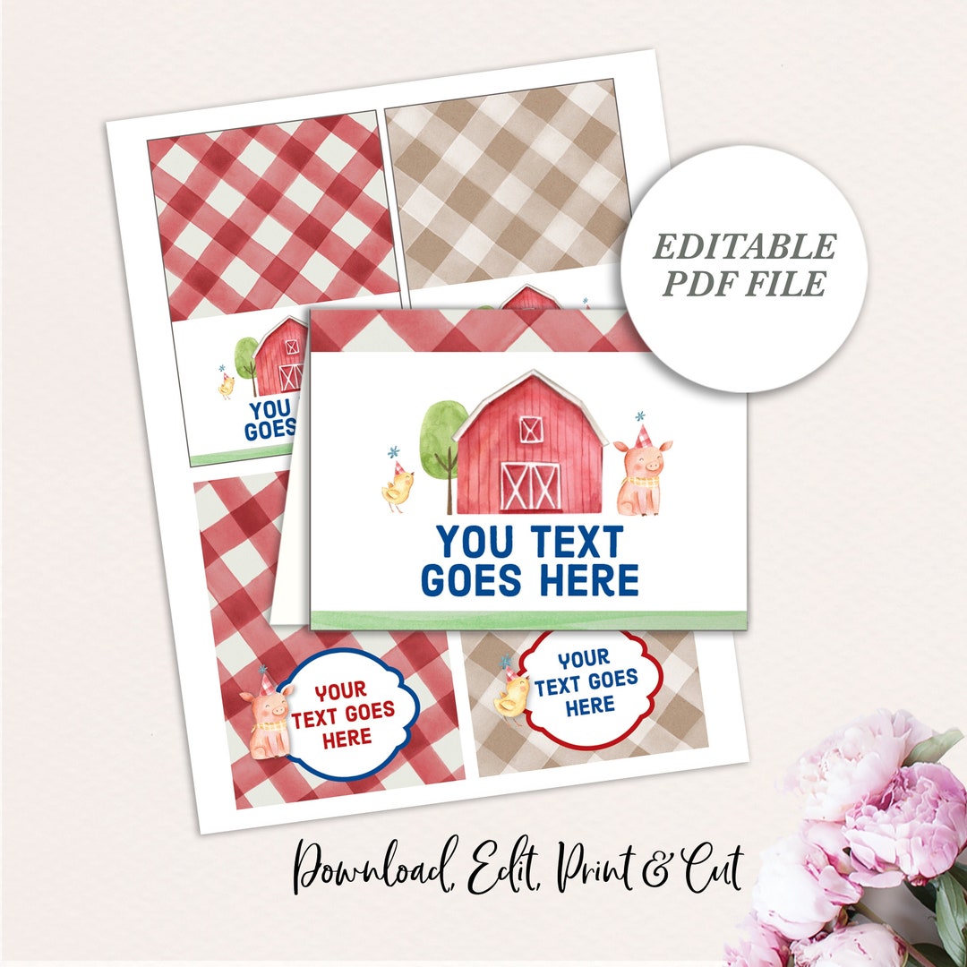 Barnyard Party Decor Editable Food Cards Barnyard Party Food - Etsy