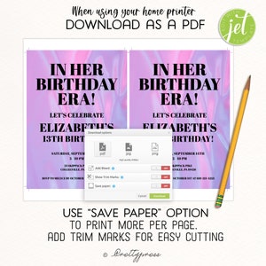 In Her Birthday Era Party Invitation, Era's Birthday Party, Girls ...