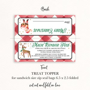 Reindeer Food Printable, Printable Holiday Treat Bag Toppers, Magic ...