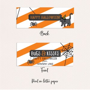 Halloween Treat Bag Toppers, Treat Bag Toppers, Bugs and Kisses Topper ...