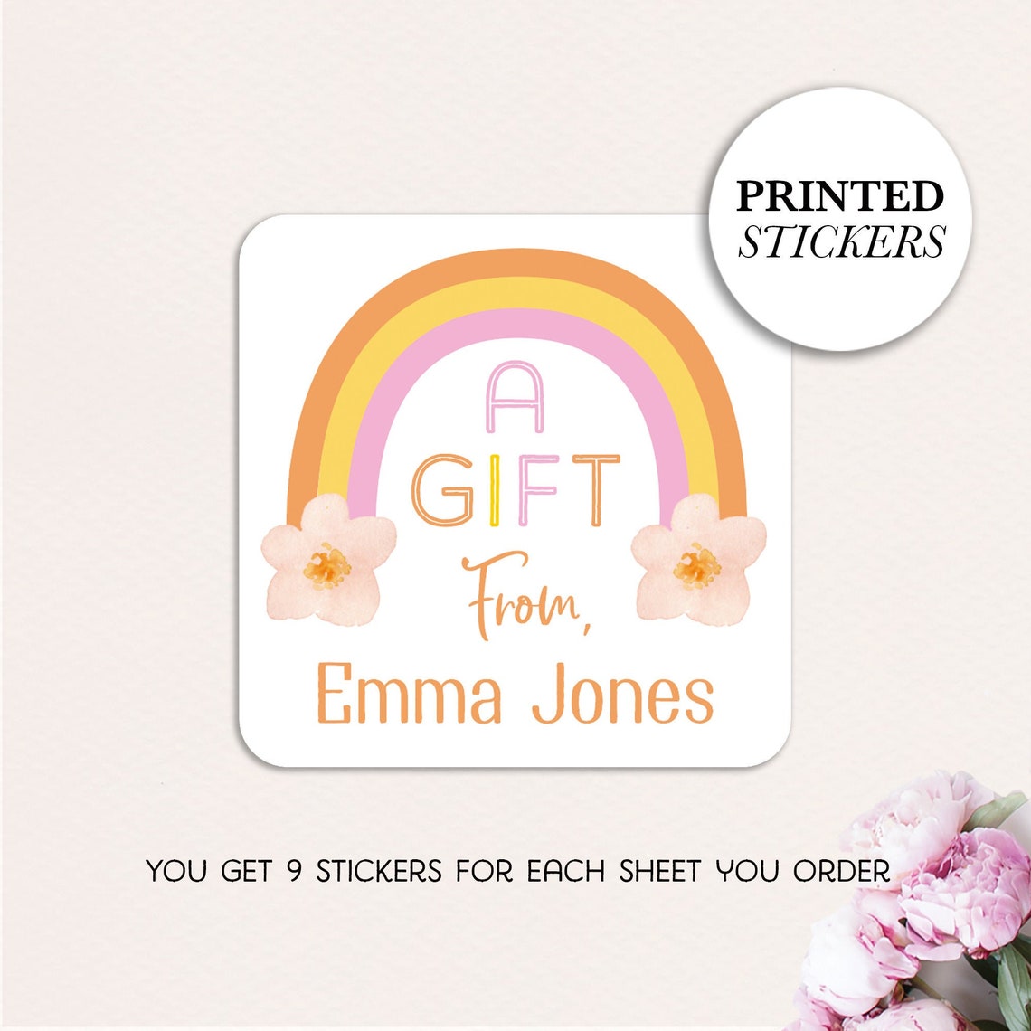 Personalized Birthday Stickers Flower Birthday Stickers Kids - Etsy