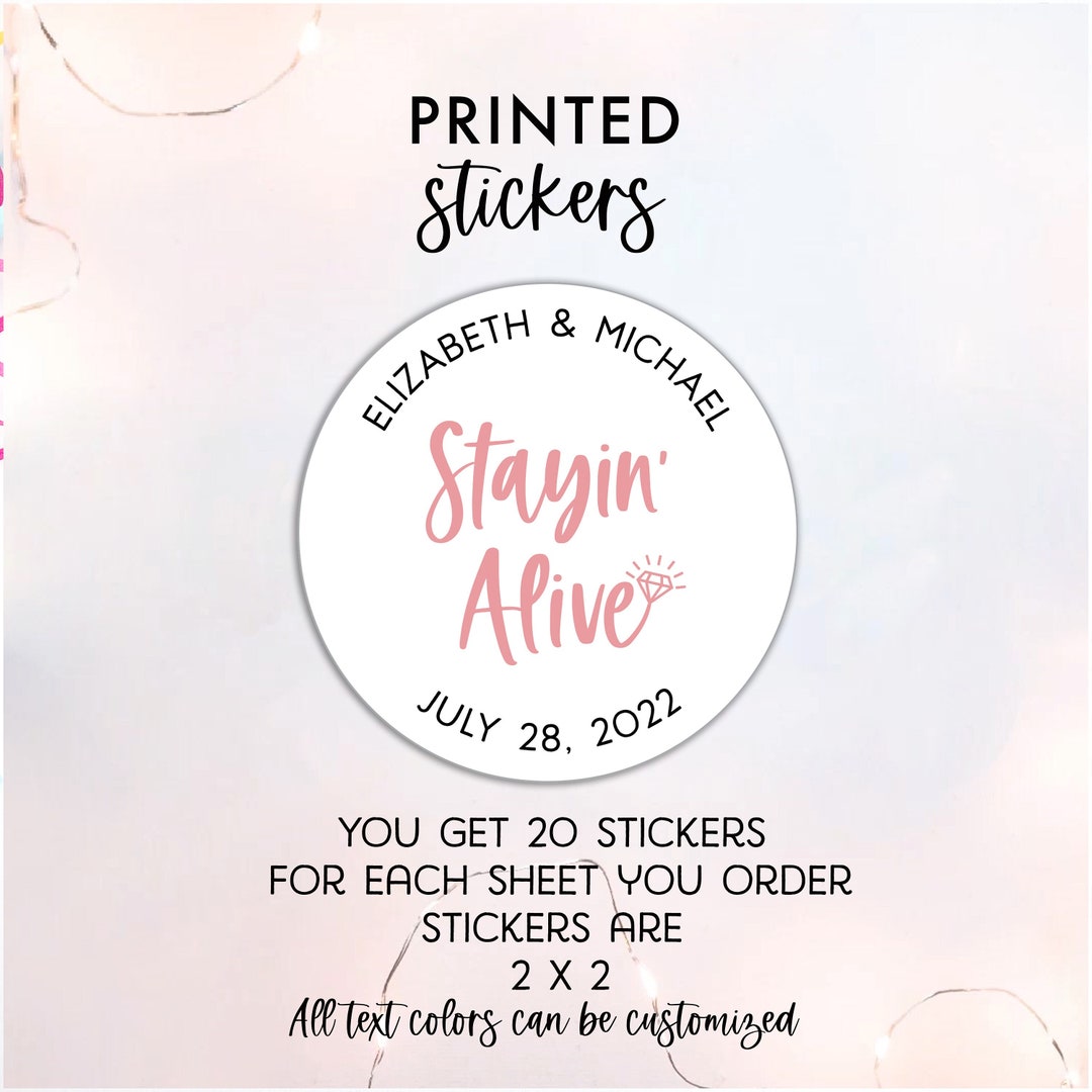 Staying Alive Hangover Kit, Custom Wedding Recovery Kit Stickers ...