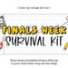 Finals Week Care Package, Finals Week Survival Kit Instant Download ...
