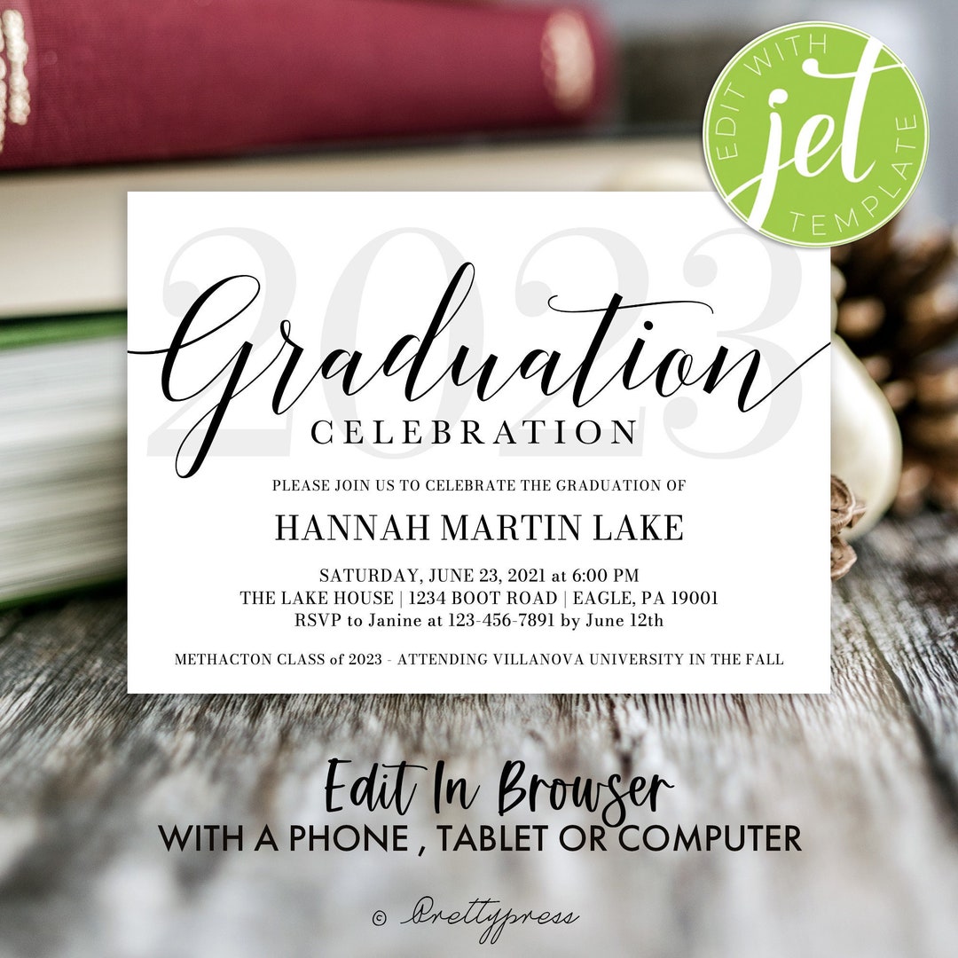 Graduation Party Invitation, Classic Graduation Invitations, Graduation ...