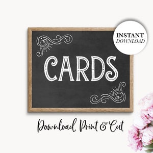 Cards Sign Printable, Chalkboard Graduation Sign, Wedding Cards Sign ...