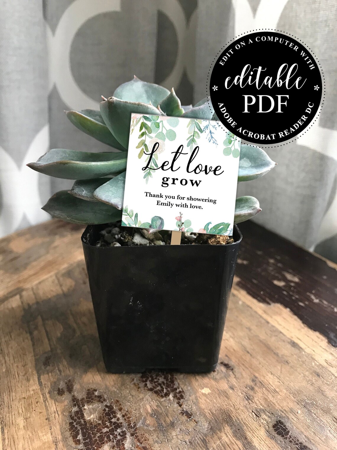 Let Love Grow Tags Printable Let Love Grow Tag Template - Etsy