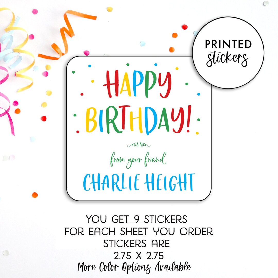 Kids Gift Label, Gift Tags, Birthday Stickers, Personalized Labels ...